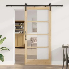 Posuvné dveře ORKDAL Přirozená a černá 93 x 202 cm 3331867