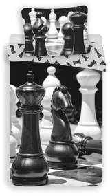 Vesna | Povlečení bavlna Šachy černobílé 70x90 a 140x200 cm