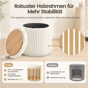 Taburet – béžová, ø43 cm × 45 cm (výška) (257755834861)