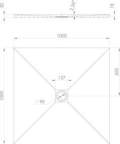 Polysan Treneca sprchová vanička z litého mramoru 100 x 100 cm s možností úpravy rozměru bílá mat 84301.11