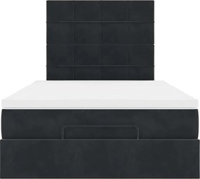 Osmanský rám postele s matracemi černý 120x200cm samet 3313465