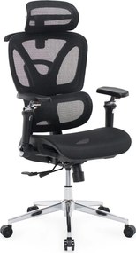 Kancelářská ergonomická židle PORTE — síťovina, černá
