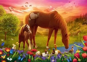 Trefl - Puzzle - Koně na louce / 500 dílků / 48 x 34 cm / věk 10+
