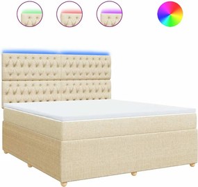 Box spring postel s matrací krémová 180x200 cm textil 3294447