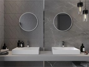 Mexen Loft, kulaté koupelnové zrcadlo 40 cm, barva rámu bílá, 9850-040-040-000-20
