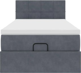Osmanský rám postele s matrací tmavě šedá 100x200cm samet 3312603
