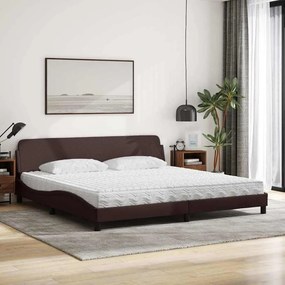 Postel s matrací Dover tmavě hnědá 200 x 200 cm textil 3208467
