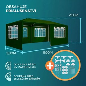 Párty stan NEAPOL, 3x6m, zelená Jurhan