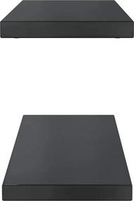 Nástěnné police 2 ks 75 x 23,5 cm černé nerezová ocel 30292