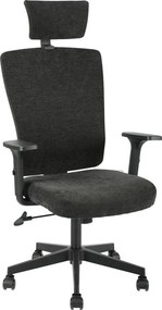 Kancelářská otočná židle LEOS — síť / látka, černá