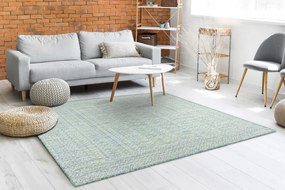 Dywany Łuszczów, Kusový koberec Sion Sisal Aztec 22184 green/blue/ecru – na ven i na doma, 80x150, zelená, chodba / předsíň