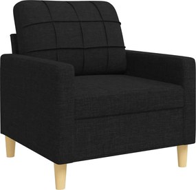 4dílná sedací souprava s podnožkou černá textil 3278299