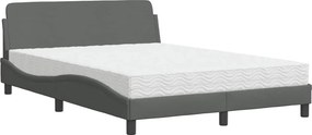 Postel s matrací Dover tmavě šedá 140 x 190 cm textil 3208385