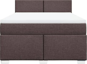 Box spring postel s matrací tmavě hnědá 140x200 cm textil 3288207