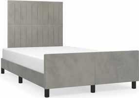Rám postele bez matrací světle šedá 120x190 cm samet 3270590