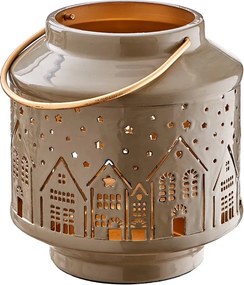 COZY HOME Lucerna kovová 17 cm - šedá
