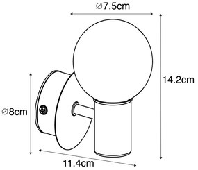 Moderní nástěnné svítidlo černé IP44 - Cederic Up