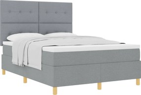 Postel s boxspringem s čelo Světle šedá 160 x 200 cm textil 3339630