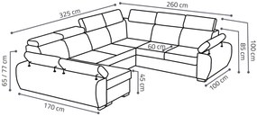 FN Sedací souprava Bodie U levá světle šedá