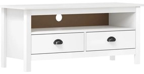 TV stolek Hill bílý 110 x 40 x 47 cm masivní borové dřevo 288924