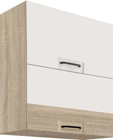 Horní výklopní kuchyňská skřínka Favorit 47G-60 Barva dvířek: Bílý lesk, Zvolte kování: Basic GTV, Zvolte korpus: Borovice andersen