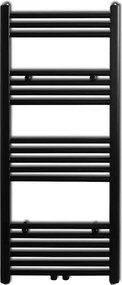 Černý žebříkový radiátor na ručníky rovný ústřední topení 500x1160 mm 141907