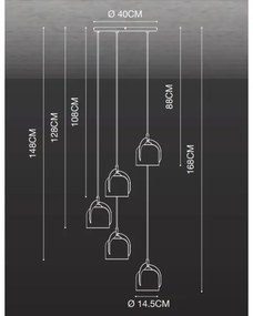 Nordlux - Lustr na lanku BOSHI 5xE14/40W/230V