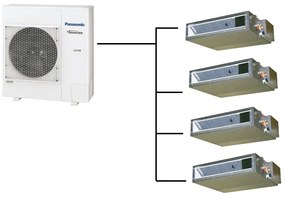 Kanálová Klimatizace Panasonic 1+4 (2kW + 2kW + 2kW + 2kW) Multi-split R32
