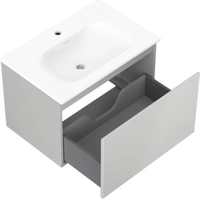 Mexen Orio, koupelnová skříňka 70 cm s umyvadlem Vela, 1 zásuvka, šedá matná/bílá matná, 91A10-07047-1-BF62-W23M01