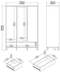 Tvilum Šatní skříň Iker 709 jackson hickory/bílá