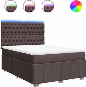 Box spring postel s matrací tmavě hnědá 140x200 cm textil 3294001