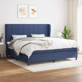 Box spring postel s matrací modrá 200x200 cm textil 3127995