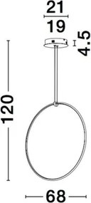 Závěsné LED svítidlo NOVA LUCE RING 27W 3000K 9820591 stmívatelné Triac