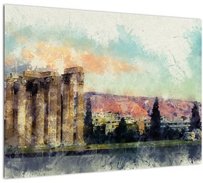 Skleněný obraz - Akropolis, Athény, Řecko (70x50 cm)