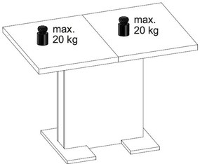 Jídelní stůl Britt 110x69 cm, šedý beton/bílý
