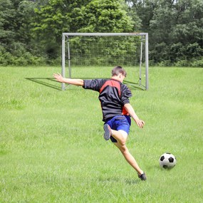 SPORTNOW Fotbalová branka 180x120x60 cm se šrouby a kolíky, šedá fotbalová síť z PE a kovu