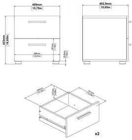 Tvilum Noční stolek Pedro 500 černá