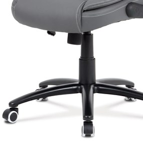 Kancelářská židle, potah šedá ekokůže, černý kovový kříž, houpací mechanismus