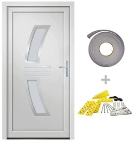 Vchodové dveře bílé 108 x 200 cm PVC,  3187929