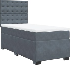 Box spring postel s matrací tmavě šedá 100x200 cm samet 3293147
