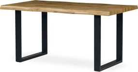 Autronic Jídelní stůl, 160x90x77 cm, MDF deska, 3D dekor divoký dub, kov, černý lak HT-865 OAK