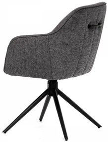 Jídelní konferenční židle tmavě šedá černé kovové nohy otočný mechanismus HC-536 GREY2