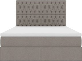 Postel s úložným prostorem a matrací Taupe 140 x 200 cm textil 3371850