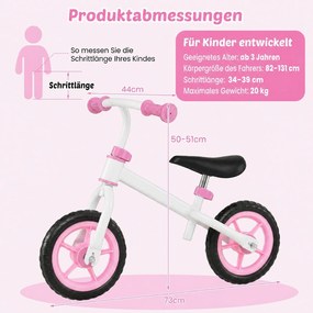 Costway Dětské balanční kolo s výškově nastavitelnými řídítky pro děti od 3