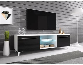 TV stolek Cleo XIII-W, Barva: bílá / černý lesk