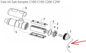Vagnerpool Propojovací kabel cely a stanice VA Salt, Smart, CP08, CP10, CP15, CP20, CP25