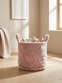Sinsay - Úložný koš s nápisem TOYS - pastelová růžová