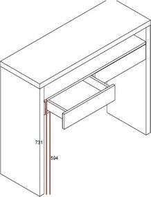 Pracovní stůl s výsuvnou deskou Console Mel