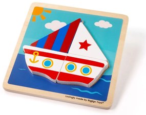 Bigjigs Toys Vkládací puzzle Plachetnice