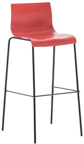 Barová židle Hoover ~ plast, kovové nohy černé - Červená